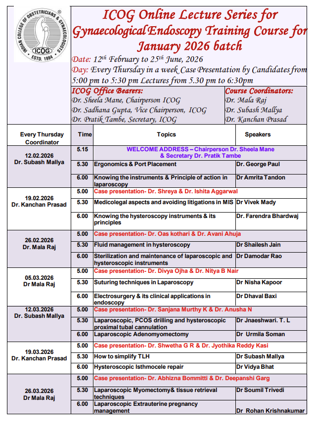 Six Month Certificate Course – ICOGONLINE – Academic Wing of FOGSI